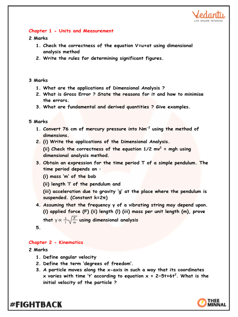 Chapter 1 - Units and Measurement | PDF | Force | Waves