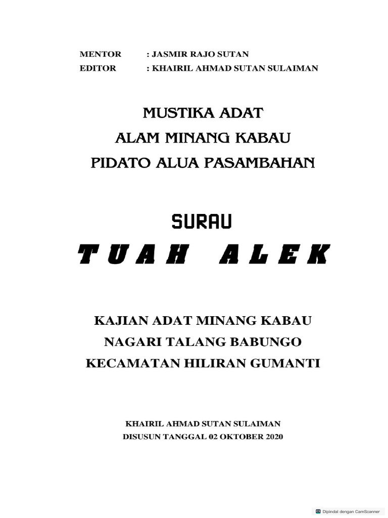 Tuah Alek | PDF