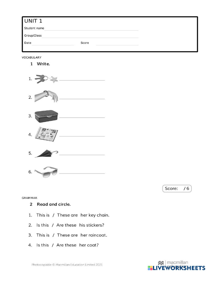 Worksheet 4 Grade Unit 1 | PDF
