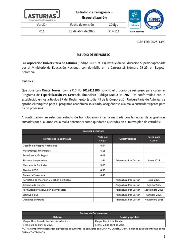 Dap Edr 2025 1390 - Jose - Luis | PDF | Plan de estudios