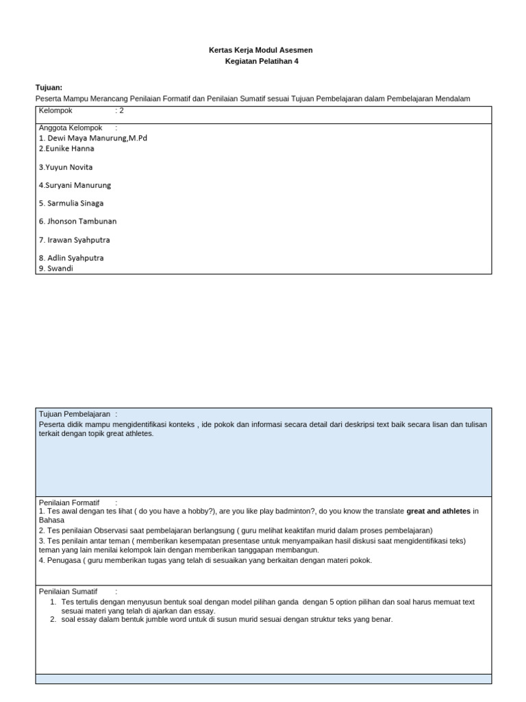 LK Modul 4 KP4 Asesmen PM | PDF