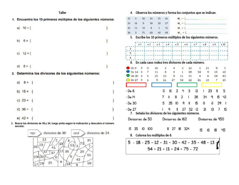 Guia Multiplos y Divisores | PDF