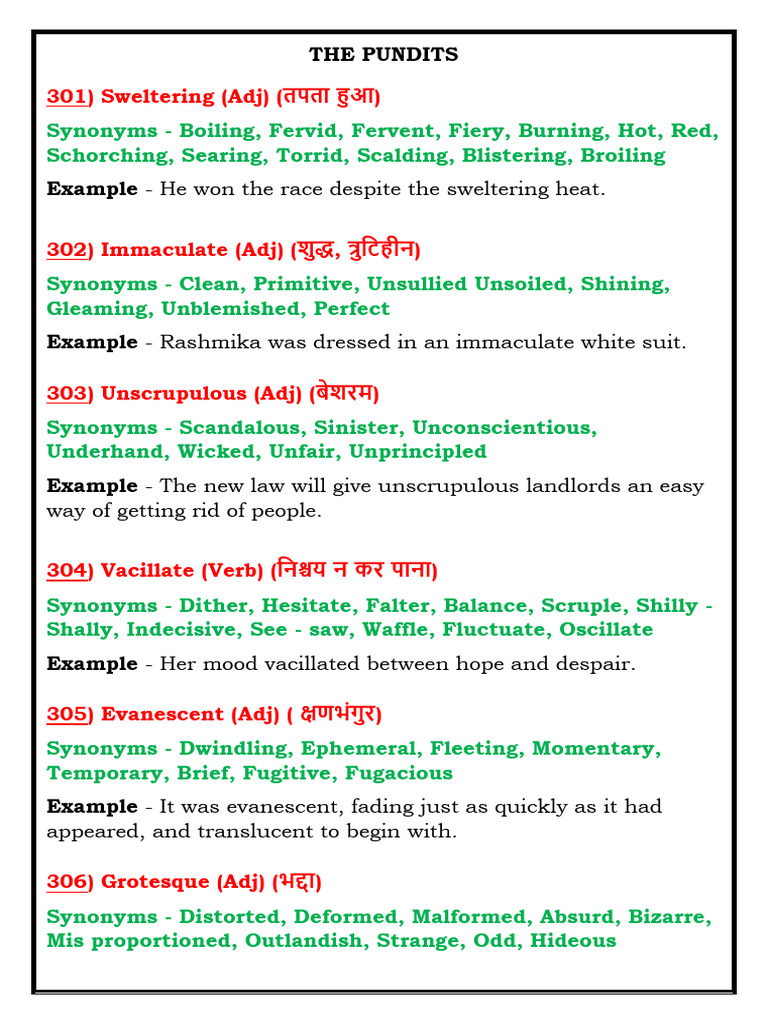 Best 500 Vocab Sets 1 To 20 Merged | PDF