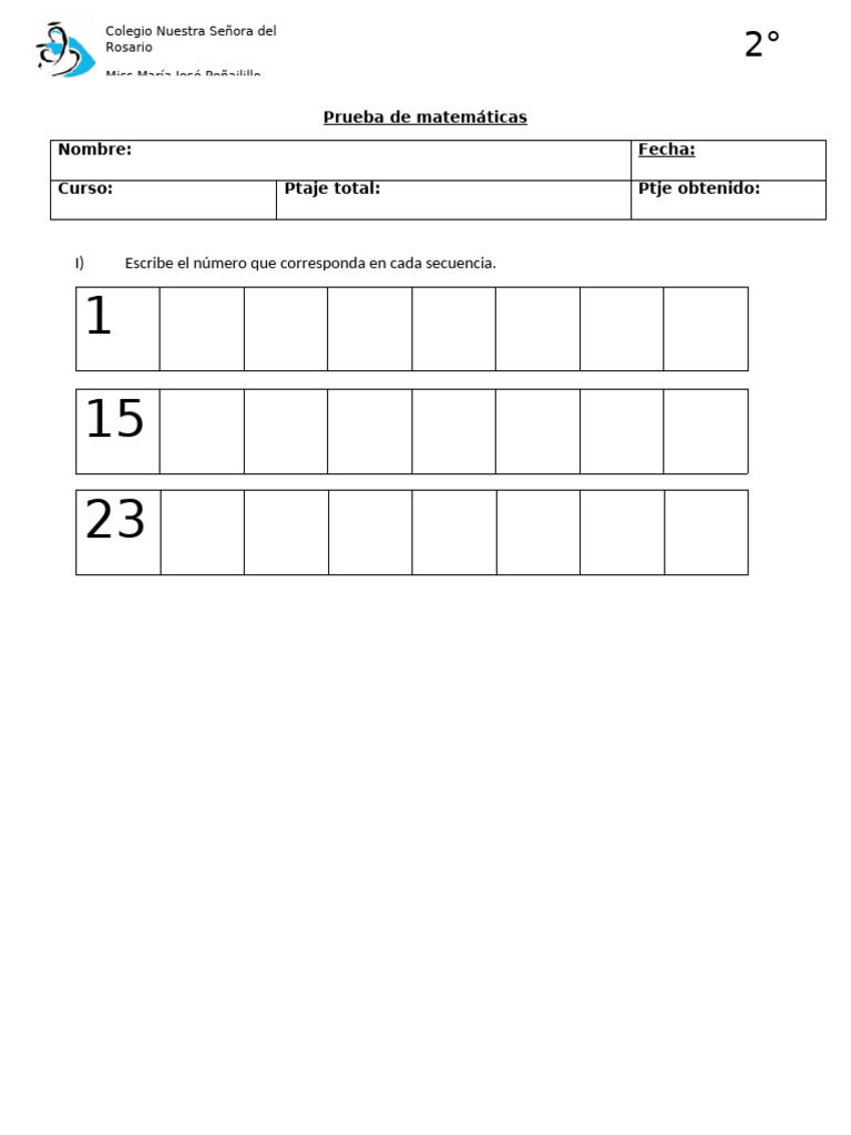 Prueba Matematica 2 | PDF