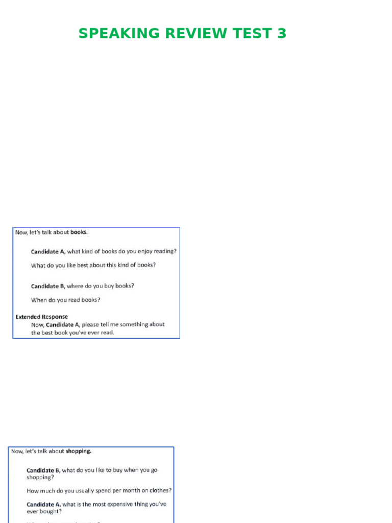 Ket Speaking Review 3 | PDF