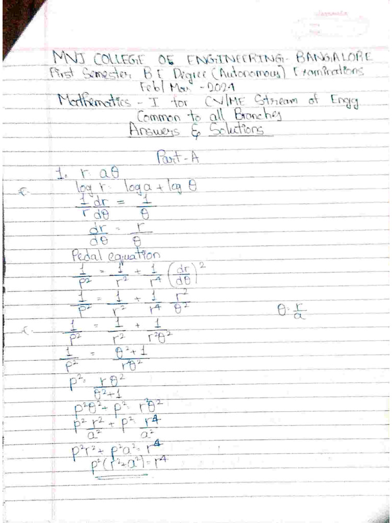 MATM11 2024 QP Answer and Solutions | PDF
