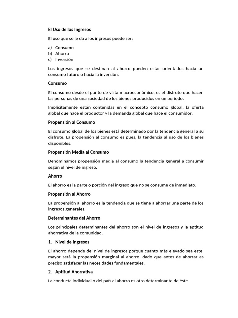 Conceptos Macroeconomicos (Segunda Parte) | PDF | Ahorro | Inflación