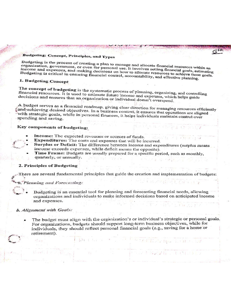Budgeting Notes Management | PDF