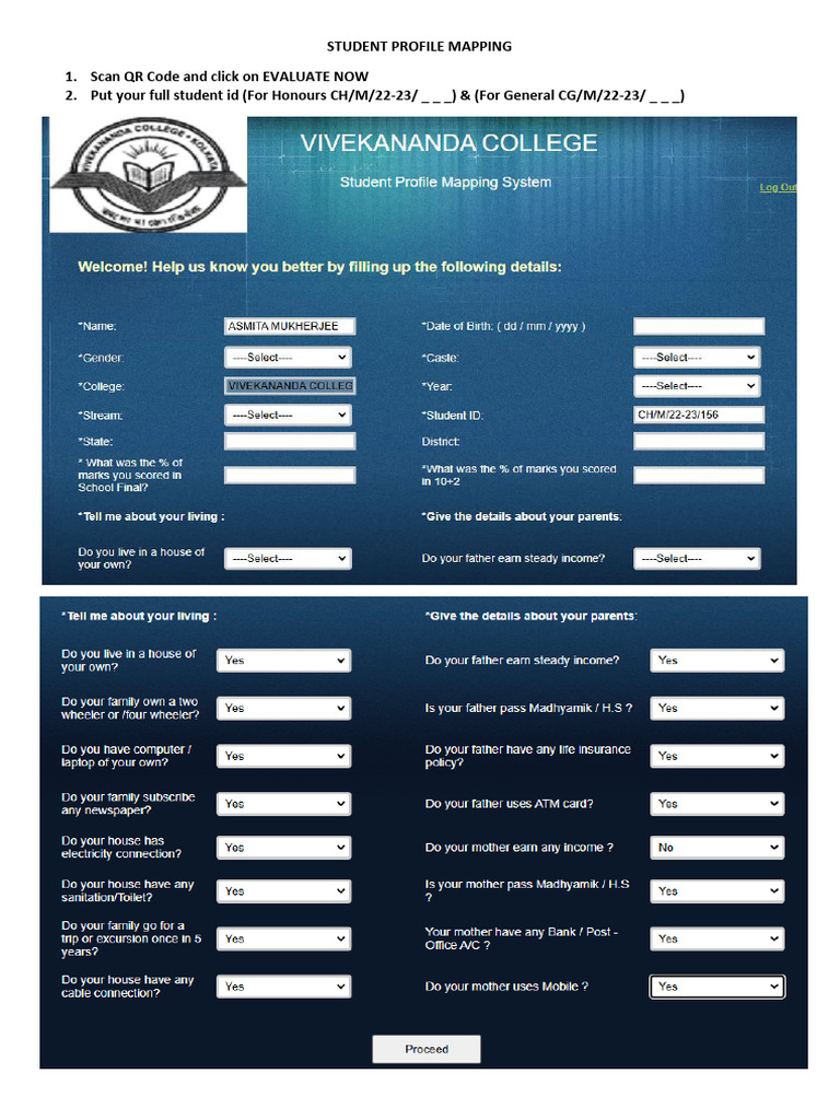 Student Profile Mapping | PDF