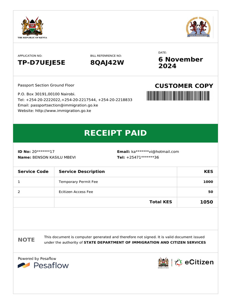 Payment Acknowledgement Receipt | PDF | International Law | Government ...