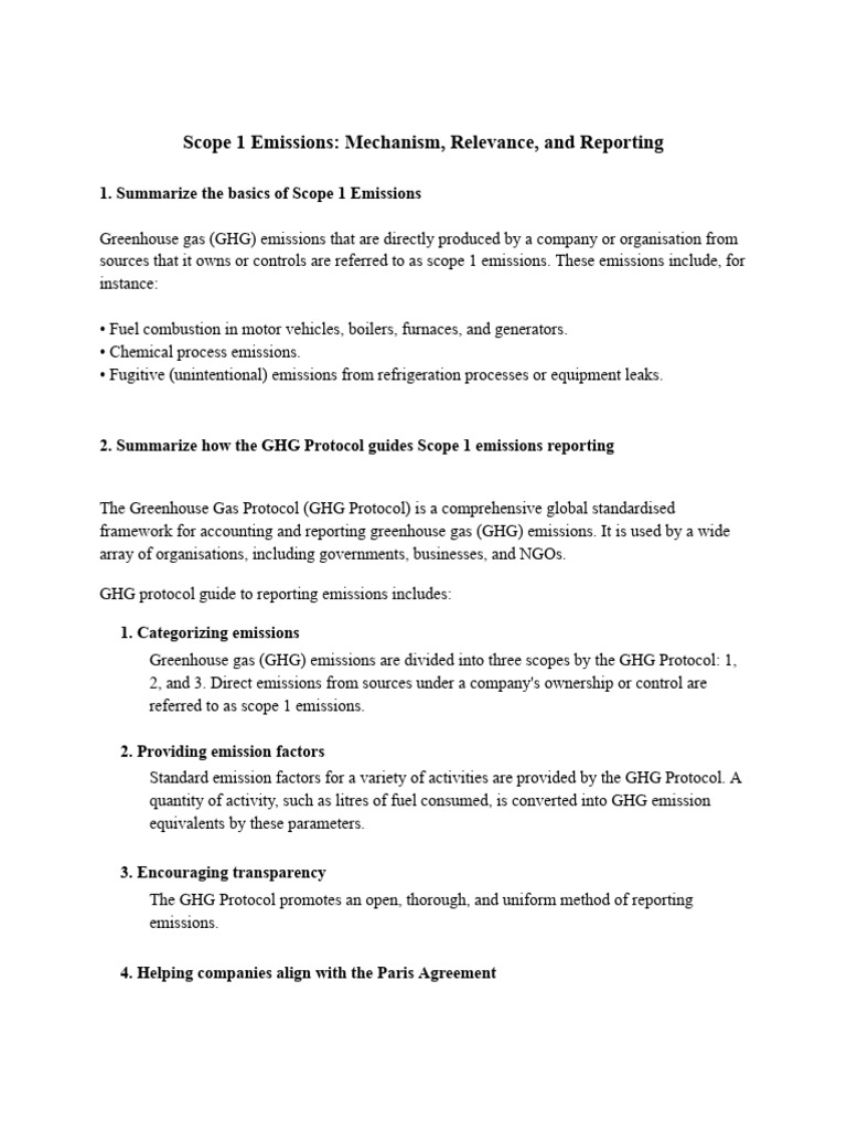 Scope 1 Emissions Reporting Guide | PDF | Climate Change Mitigation ...