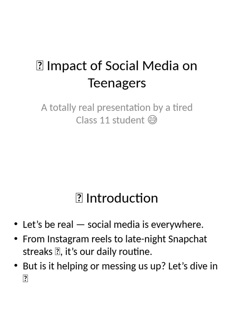 Social Media's Effects on Teenagers | PDF