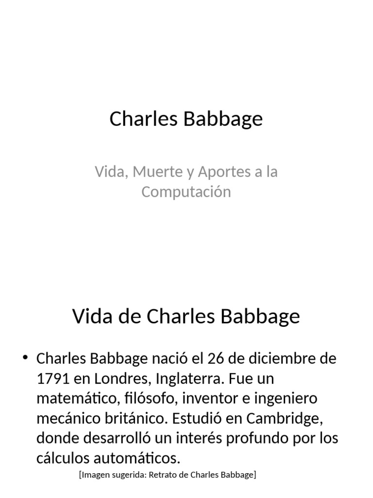 Charles Babbage Presentacion Texto | PDF
