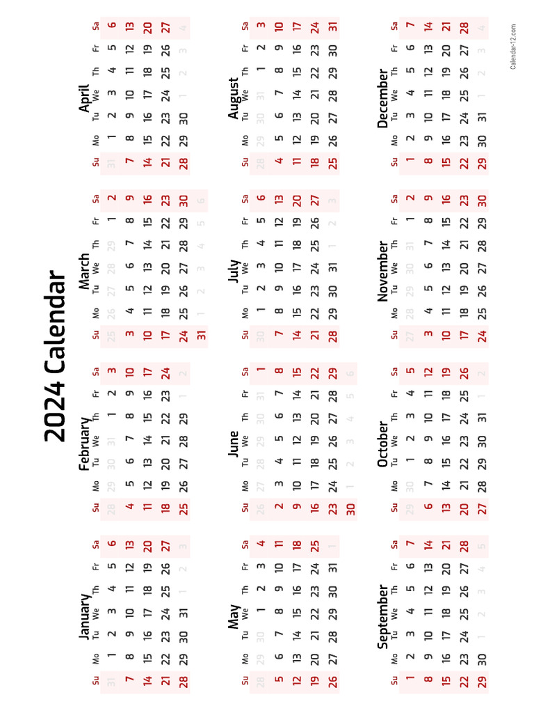 2024 Calendar | PDF