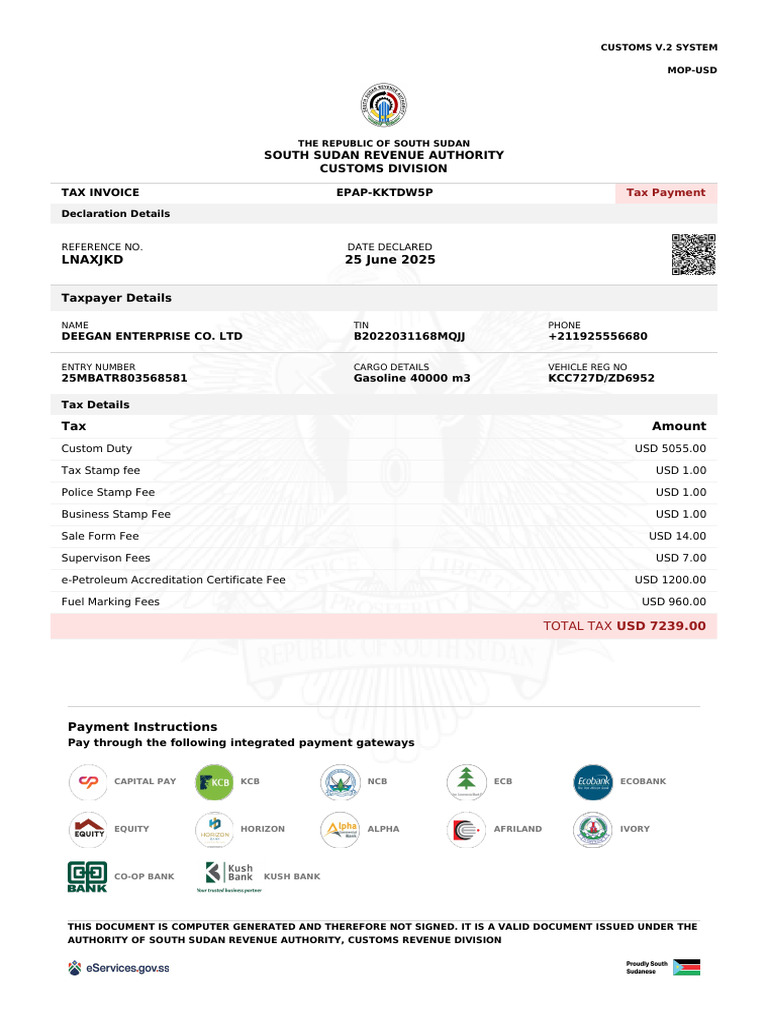 Epap Kktdw5p Etax Invoice Usd | PDF | Taxes | Public Finance