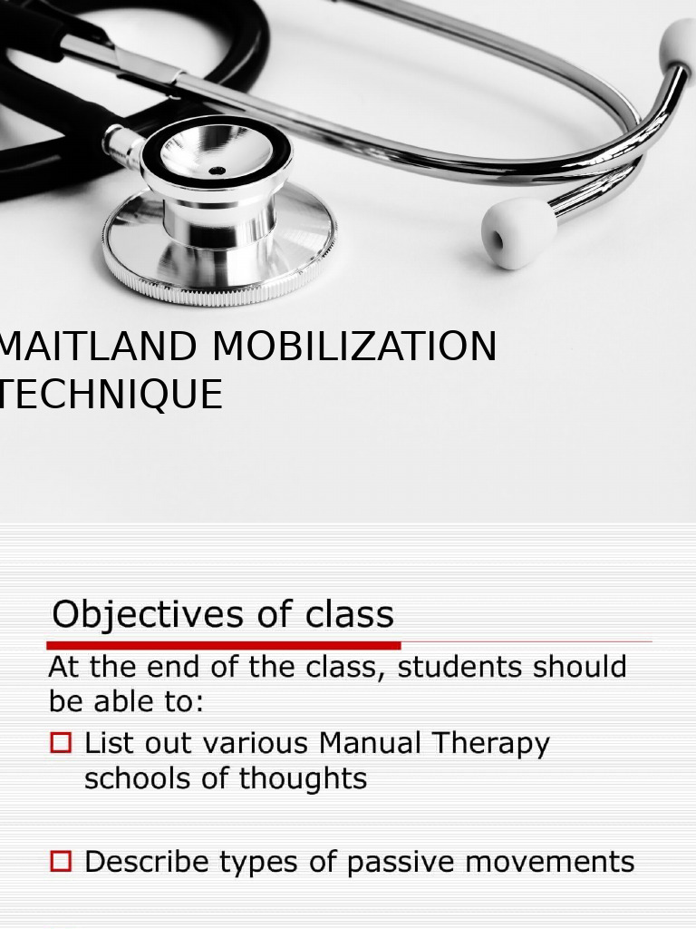 Maitland Mobilization Technique | PDF