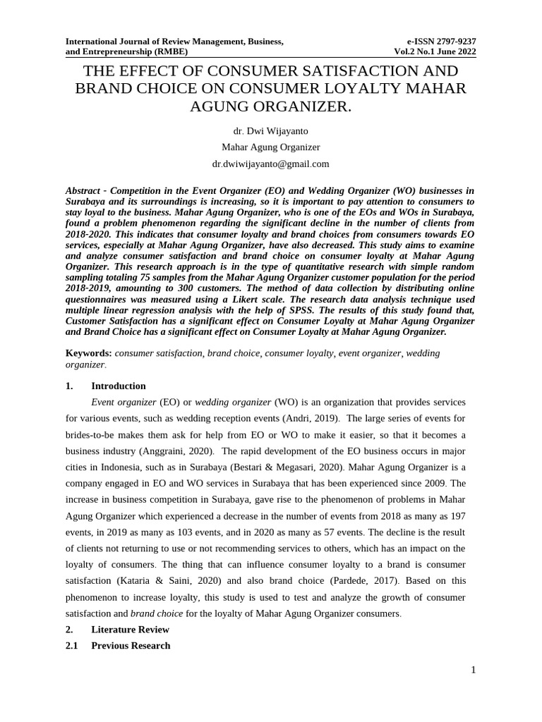 Pramesti,+4 +DR +Dwi+Wijayanto | PDF | Customer Satisfaction | Brand