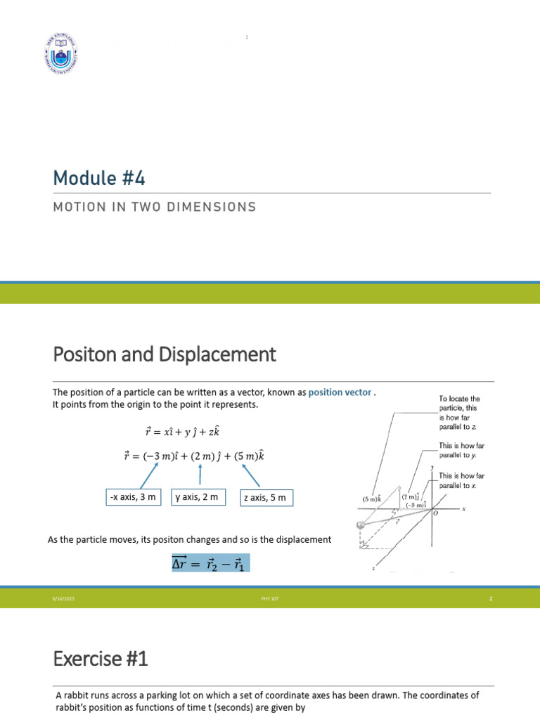 Motion in Two Dimensions Overview | PDF | Acceleration | Applied And ...