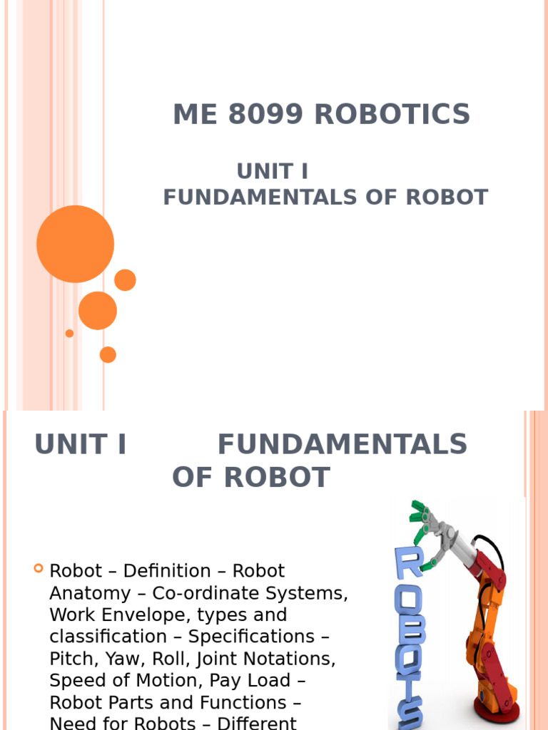 Fundamentals of Robot | PDF | Robot | Robotics