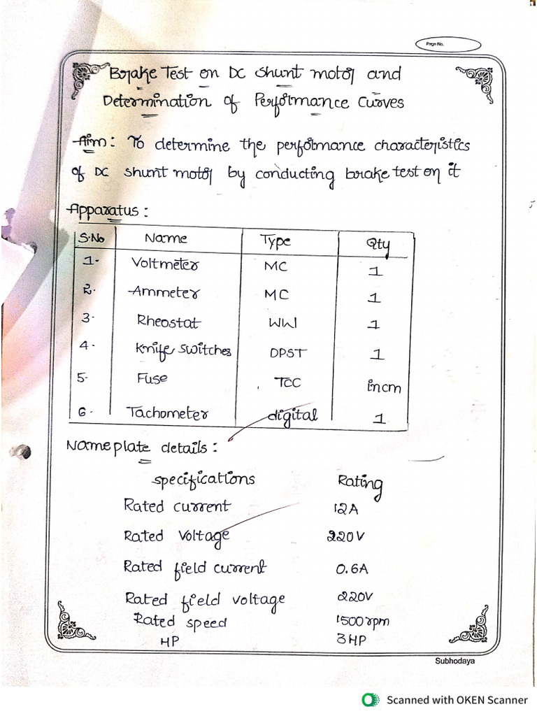 Brake Test On DC Shunt Motor | PDF