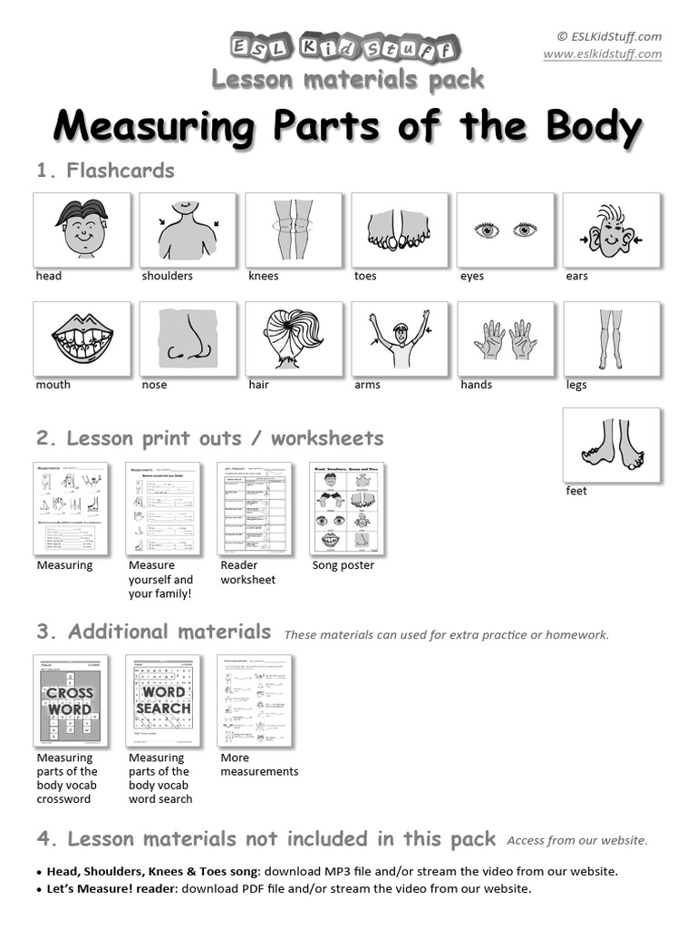 Body Measurement Lesson Materials | PDF