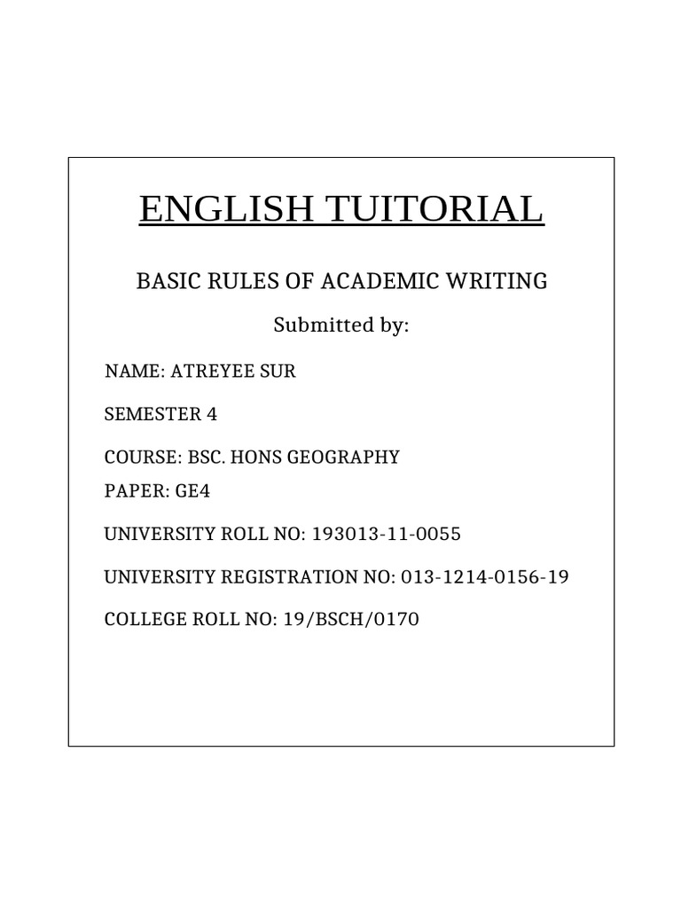 Basic Rules of Academic Writing | PDF | Essays | Argument