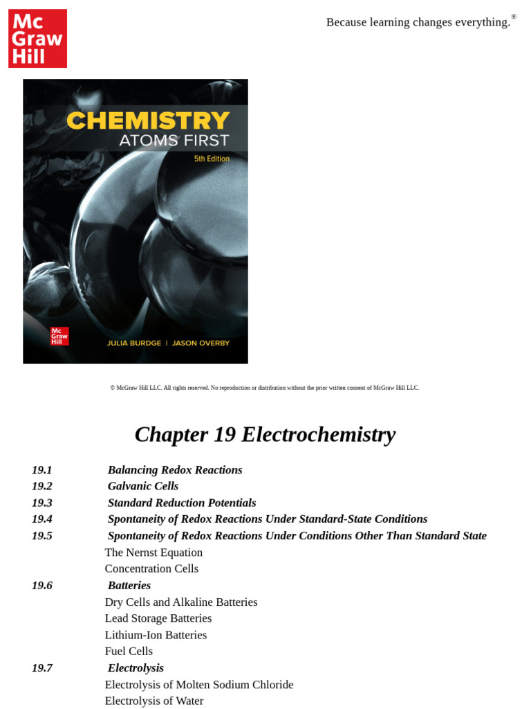 Burdge 5e Ch19 LecturePPT ACCESS | PDF | Redox | Electrode