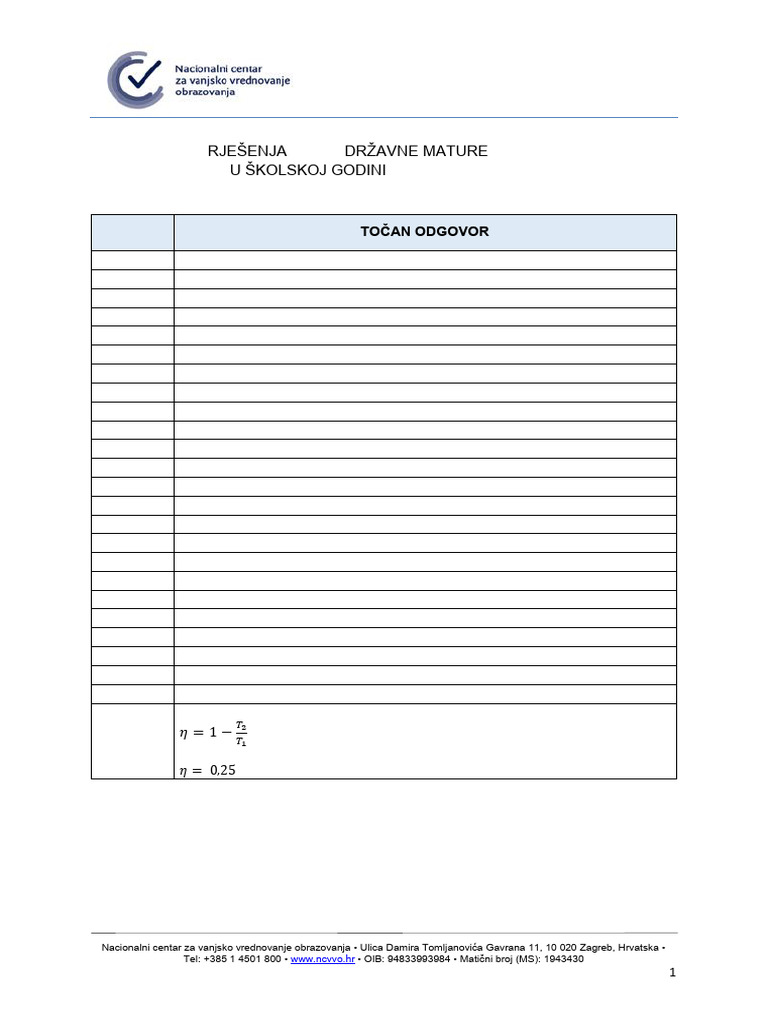 Kljuc Za Odgovore | PDF