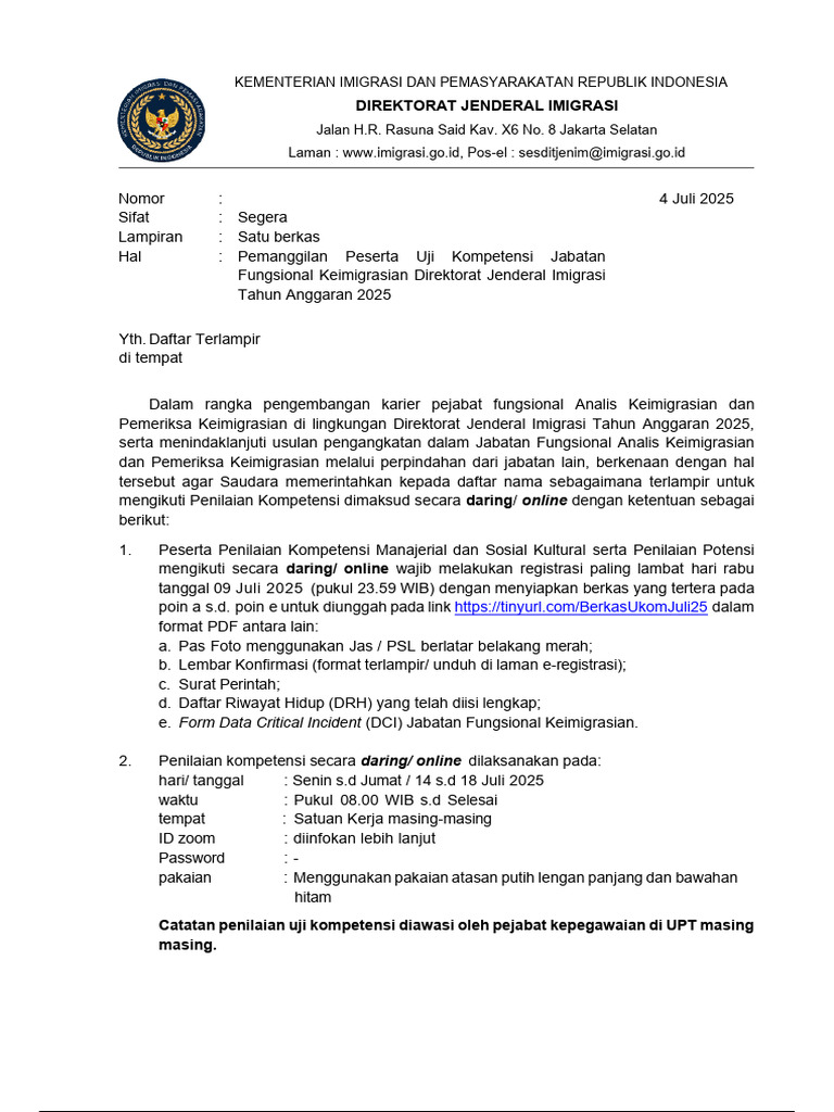 20250708145213fix Surat Pemanggilan Peserta Ukom 2025 | PDF