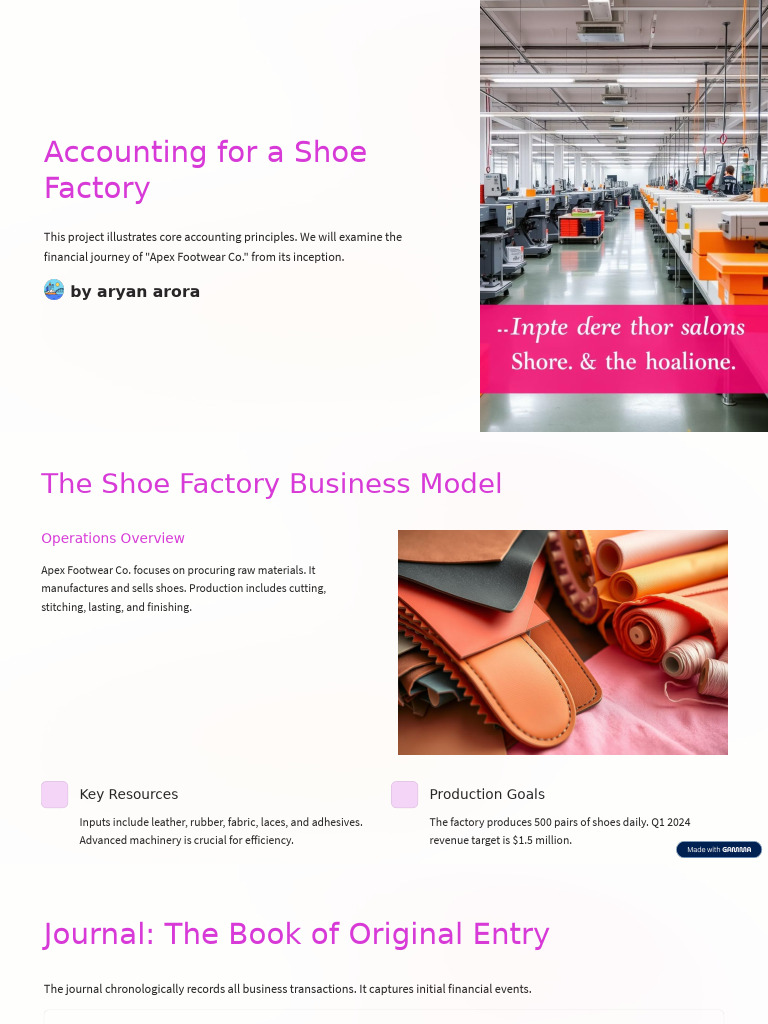 Accounting Insights for Shoe Factory | PDF | Debits And Credits ...