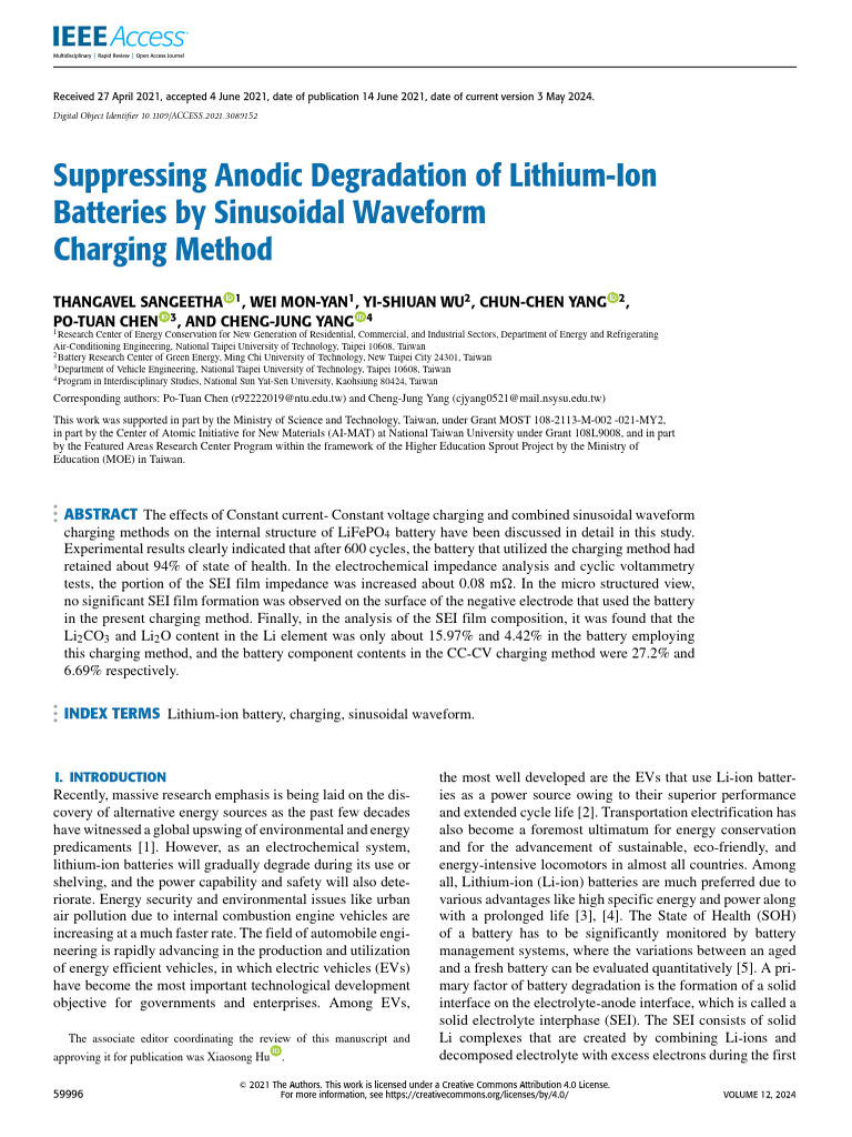 Suppressing Anodic Degradation of Lithium-Ion Batteries by Sinusoidal ...