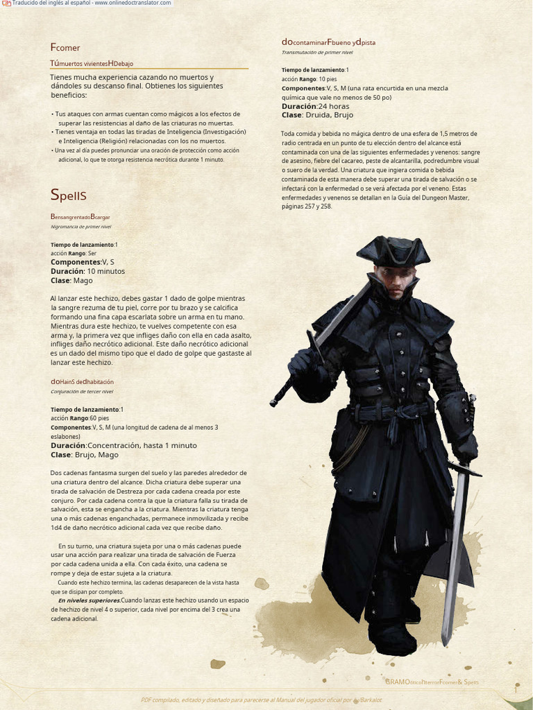 PJ - Gothic Horror Spells and Feat | PDF