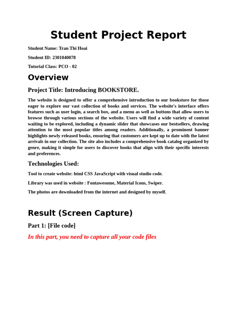 Student Project Report | PDF