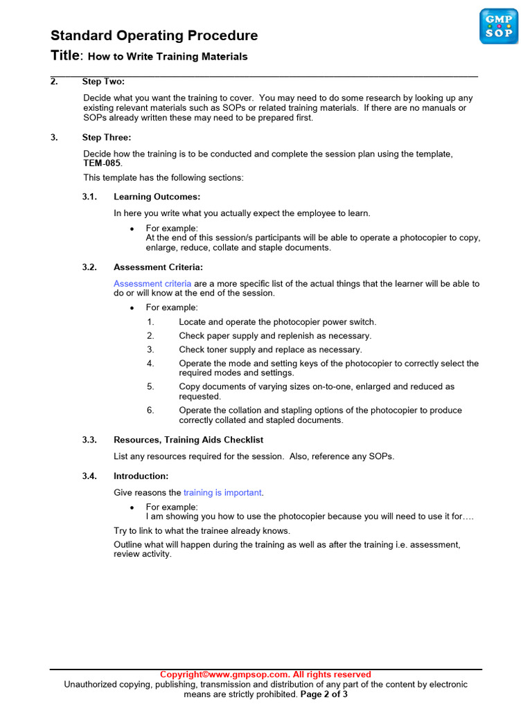 QMS 100 How To Write Training Materials Sample | PDF | Photocopier