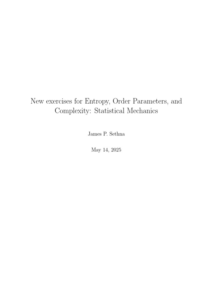 Sethna Exercises | PDF | Shear Stress | Viscosity