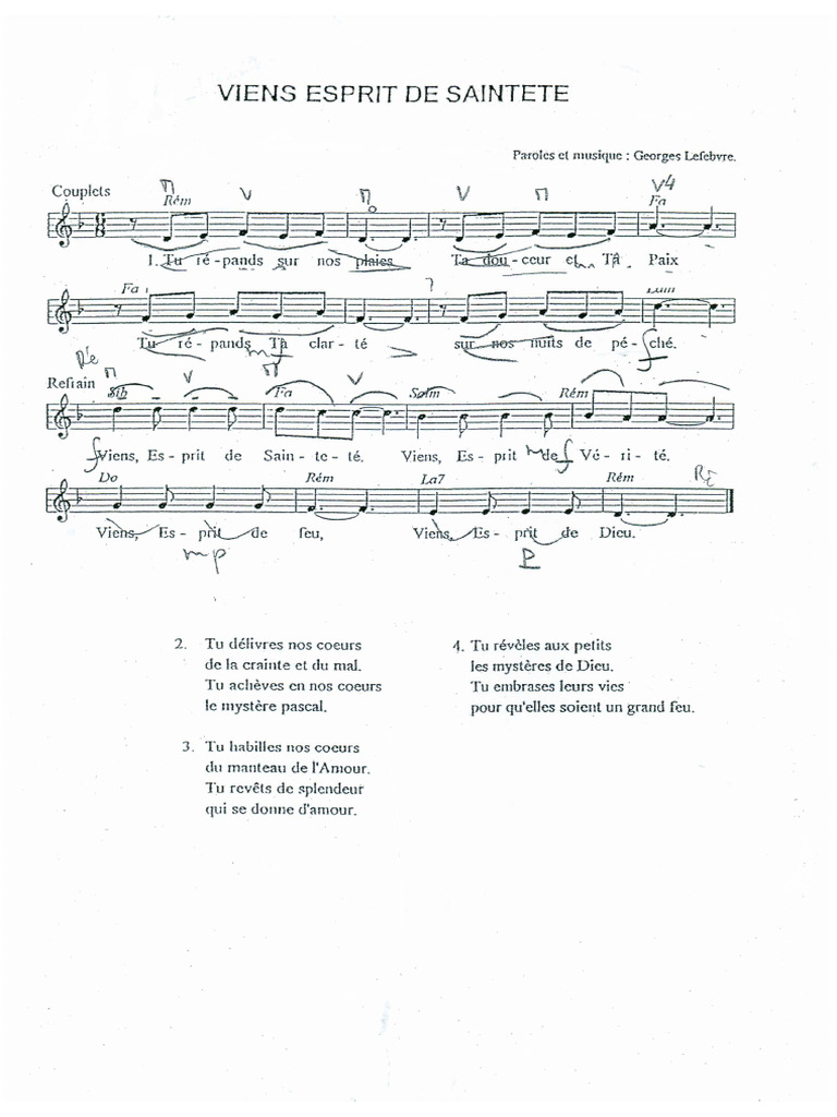 Viens Esprit de Saintete | PDF