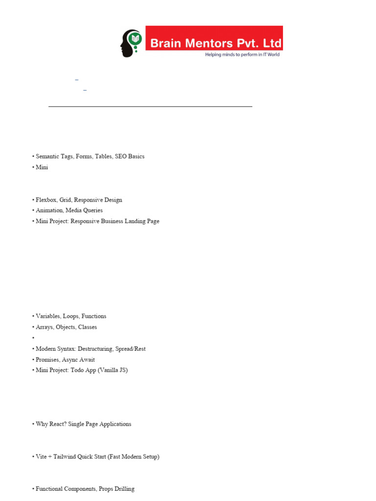 Mastering in MERN+AI - Brain Mentors | PDF | Software Development | Information Technology