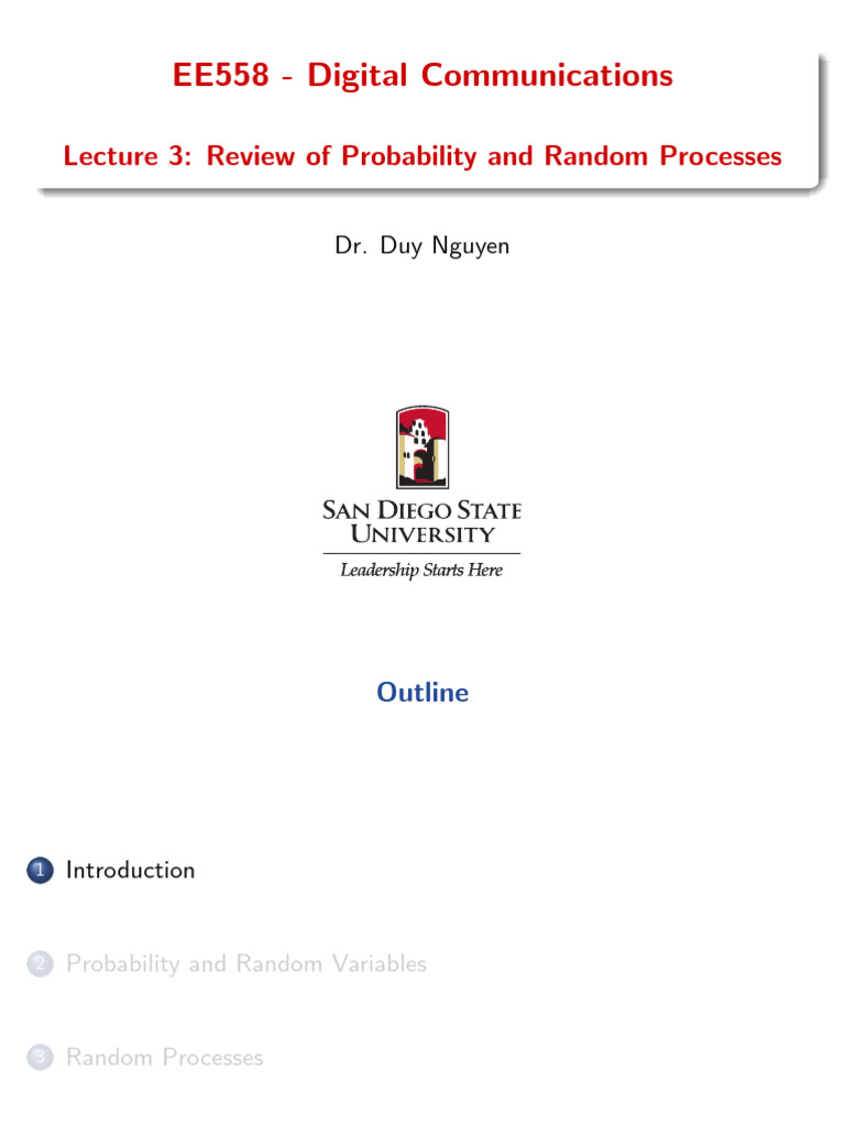 Digital Communications: Probability Review | PDF | Probability ...