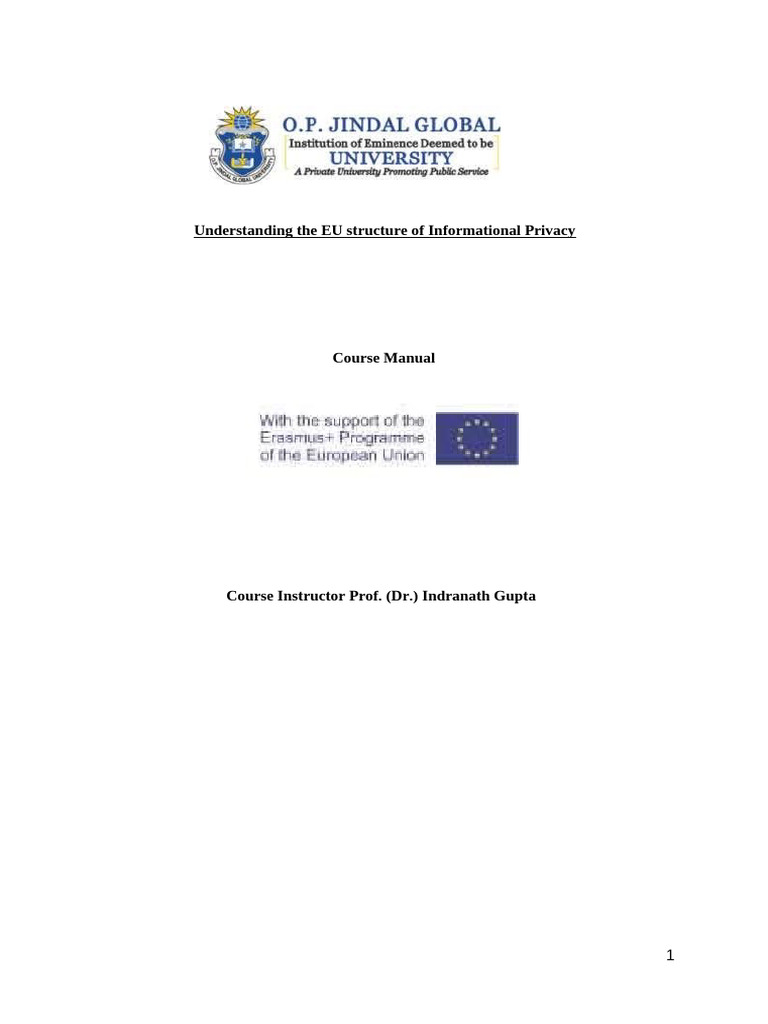 Understanding The EU Structure of Informational Privacy - Updated ...