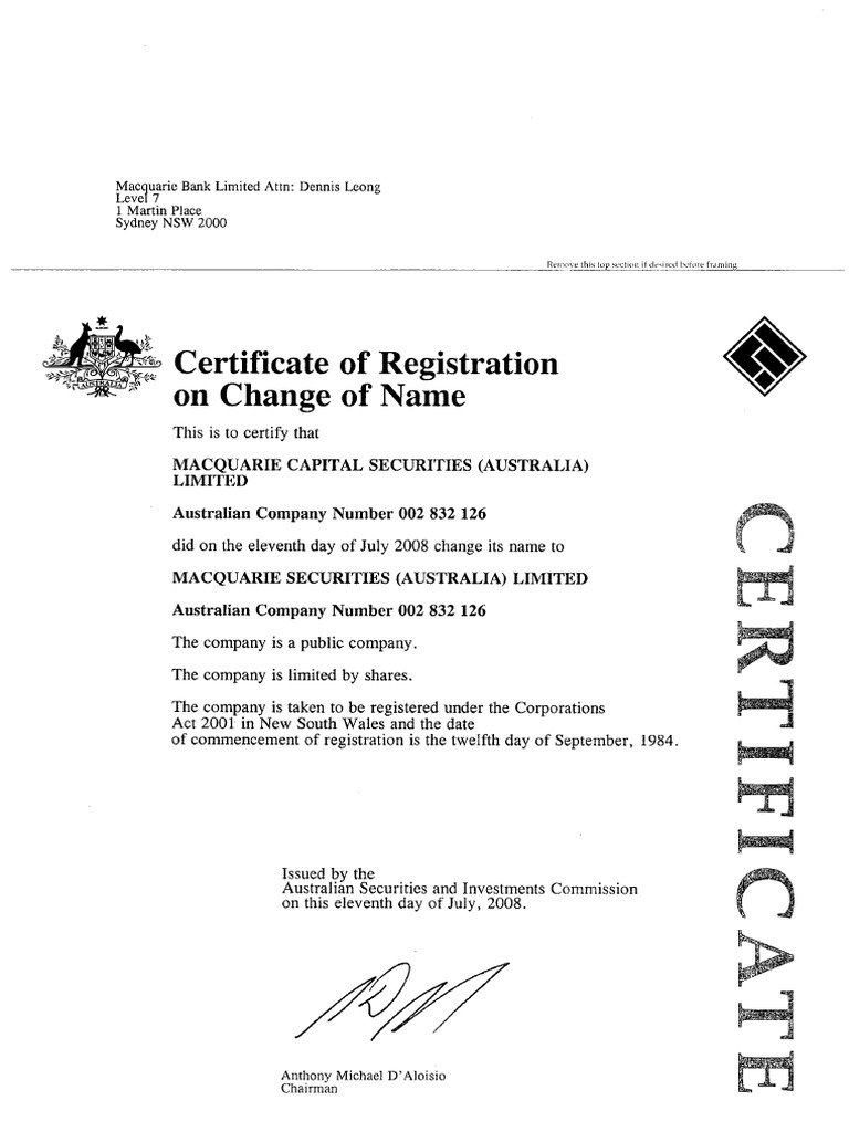 Incorporation Certificates 2008 | PDF | New South Wales | Companies