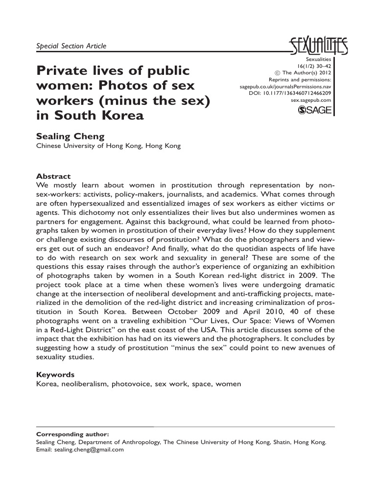 Private Lives of Public Women Photos of Sex Workers in South Korea | PDF | Prostitution | Sex Work