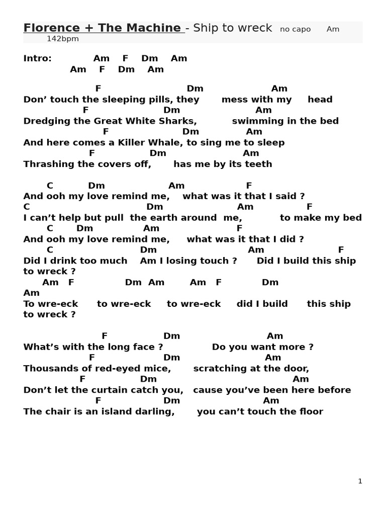 Ship to Wreck Lyrics Analysis | PDF | Predators | Cetaceans