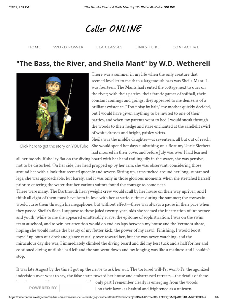 The Bass The River and Sheila Mant - by J.D. Wetherell - Coller ONLINE ...