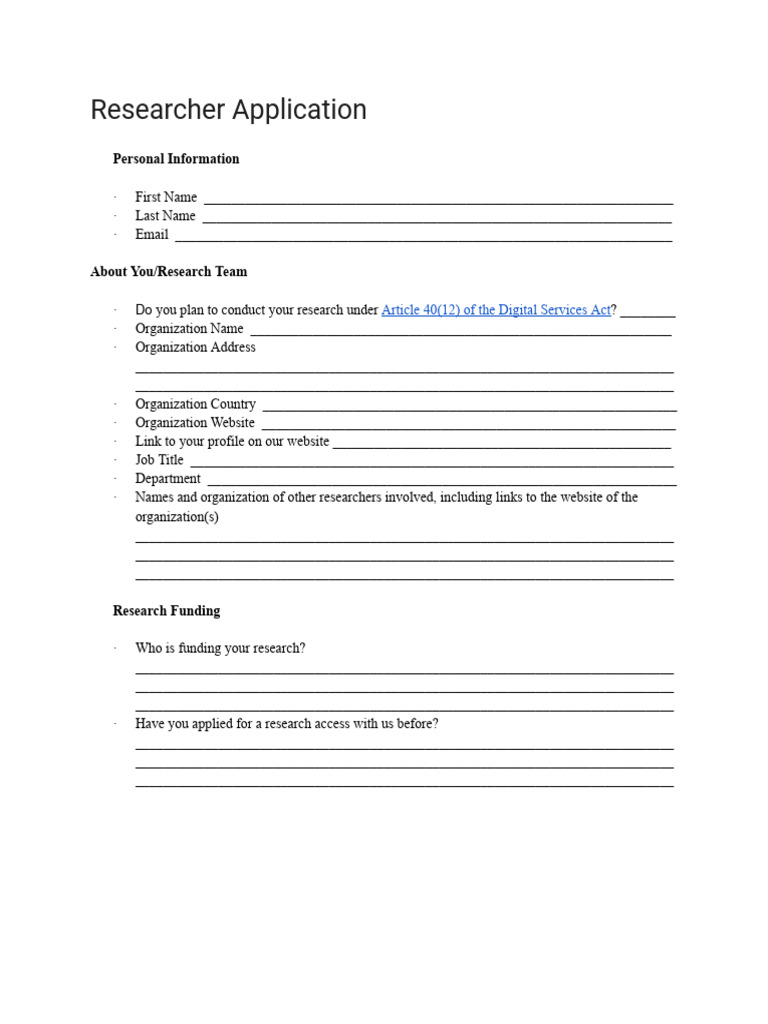 Research Form Application | PDF