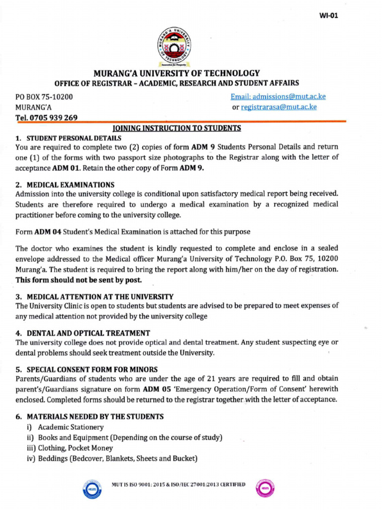 Joining Instructions | PDF