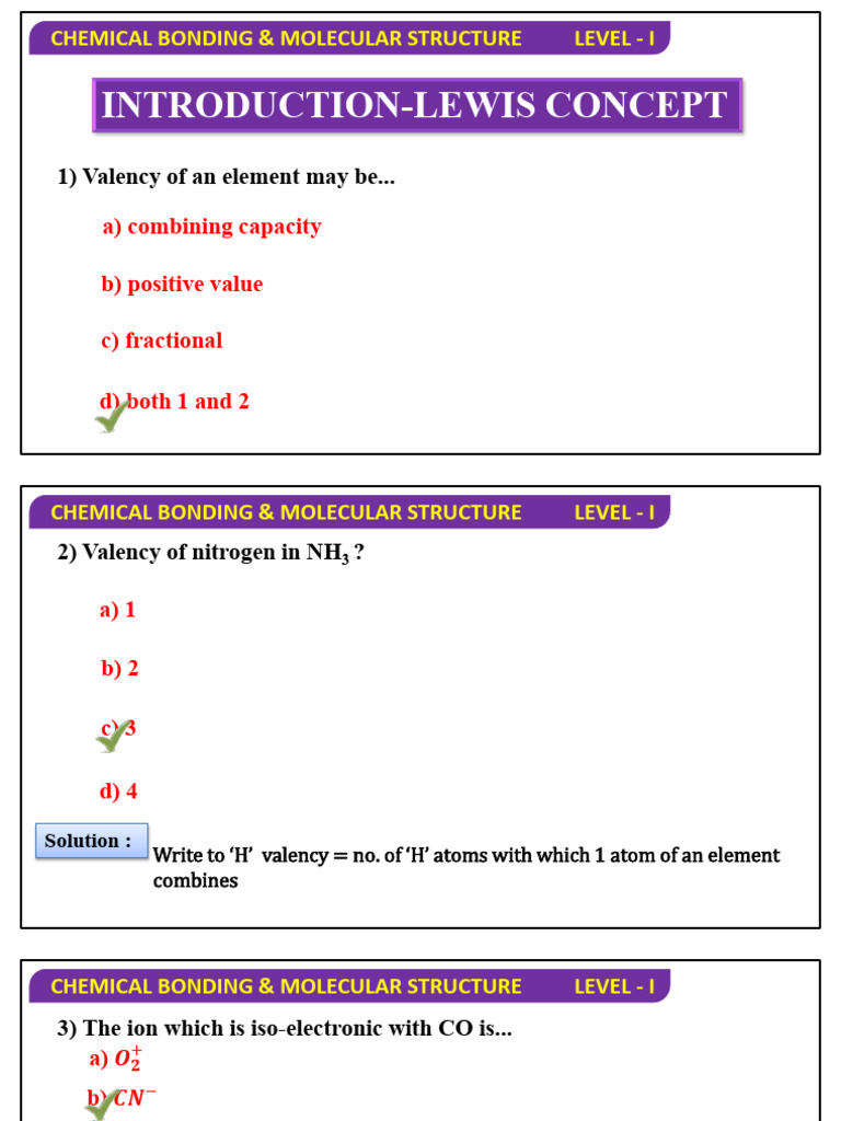 Chemical Bonding MCQ | PDF | Ion | Ionic Bonding