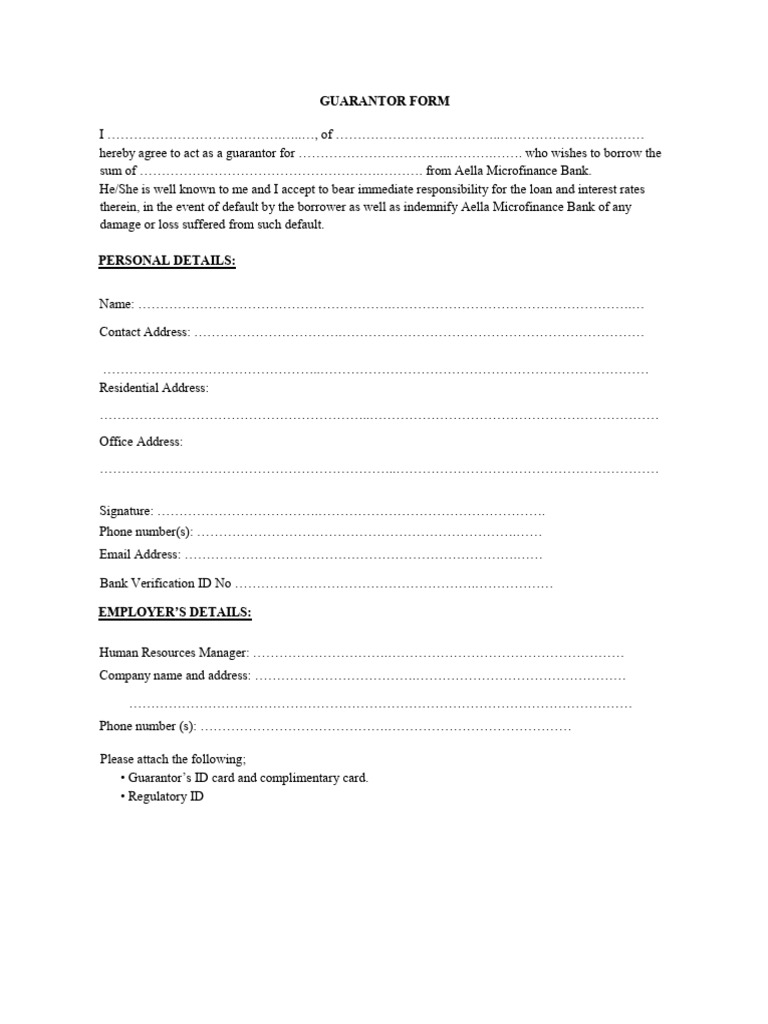 Aella MFB Guarantor Form | PDF