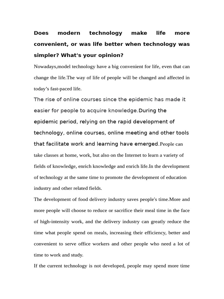 Technology Make Life Convenient | PDF