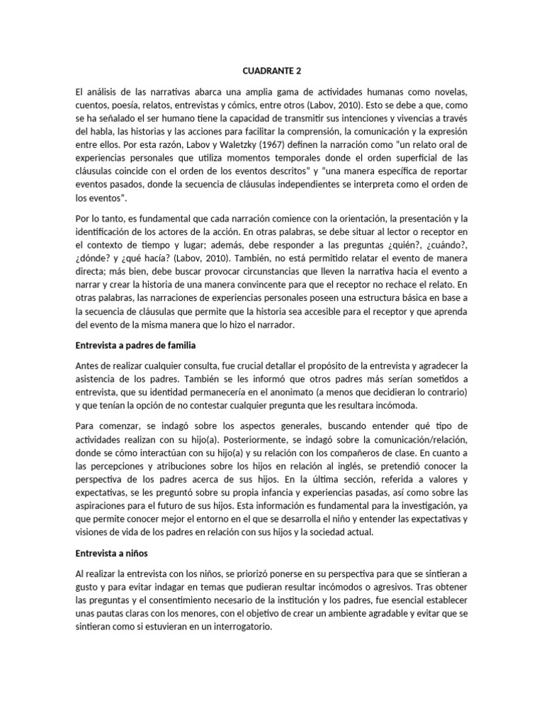 Cuadrante 2 - Emoc | PDF | Narración
