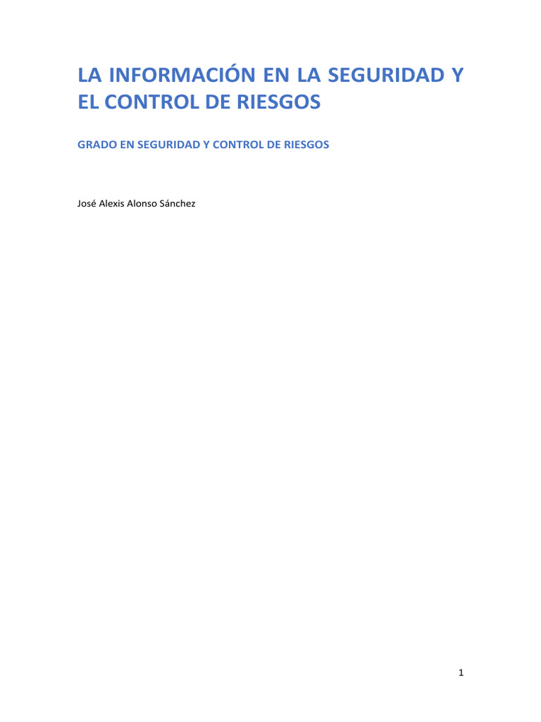 SCR_ISC_información en La Seguridad y El Control de Riesgos_L | PDF ...